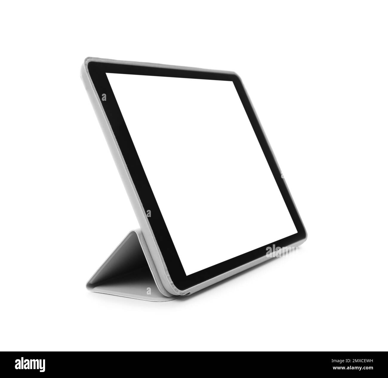 Tablet computer with blank screen isolated on white. Modern gadget ...