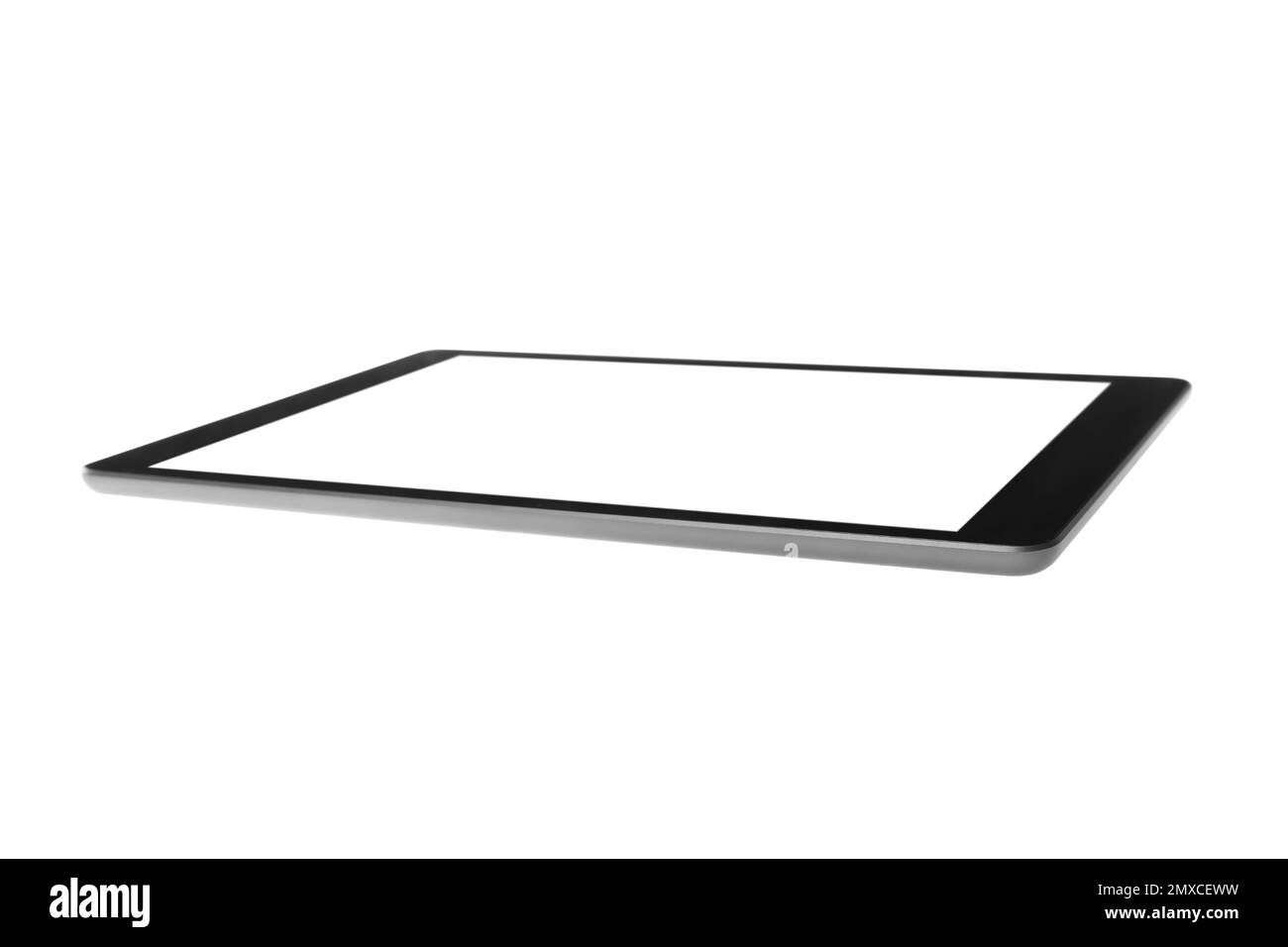 Tablet computer with blank screen isolated on white. Modern gadget ...