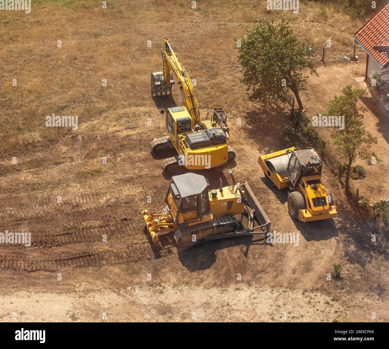 Top view wheel loader hi-res stock photography and images - Alamy