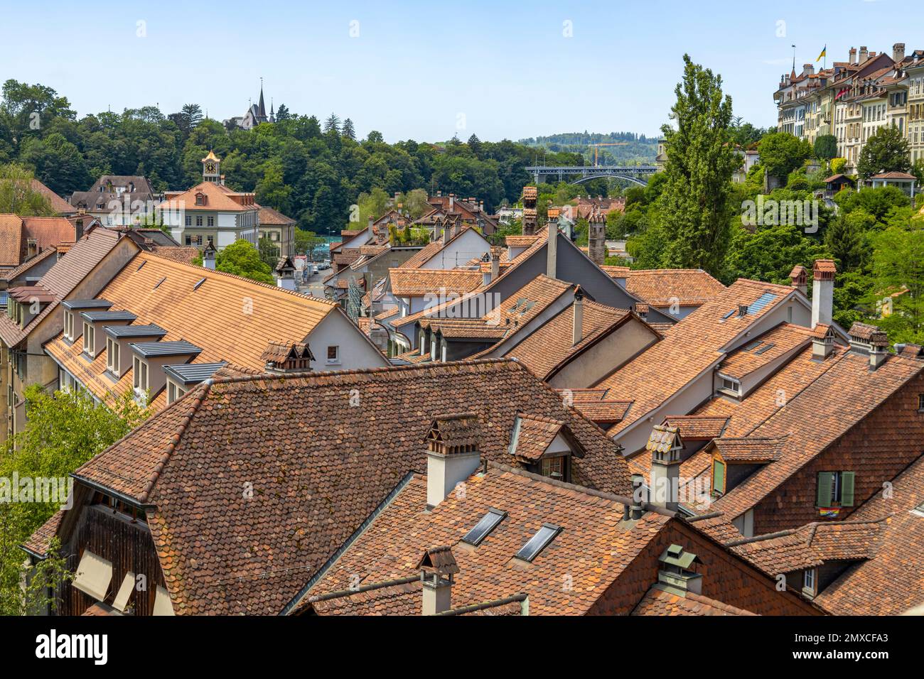 View of the roofs of the old buildings of the city, the skyline of the ...