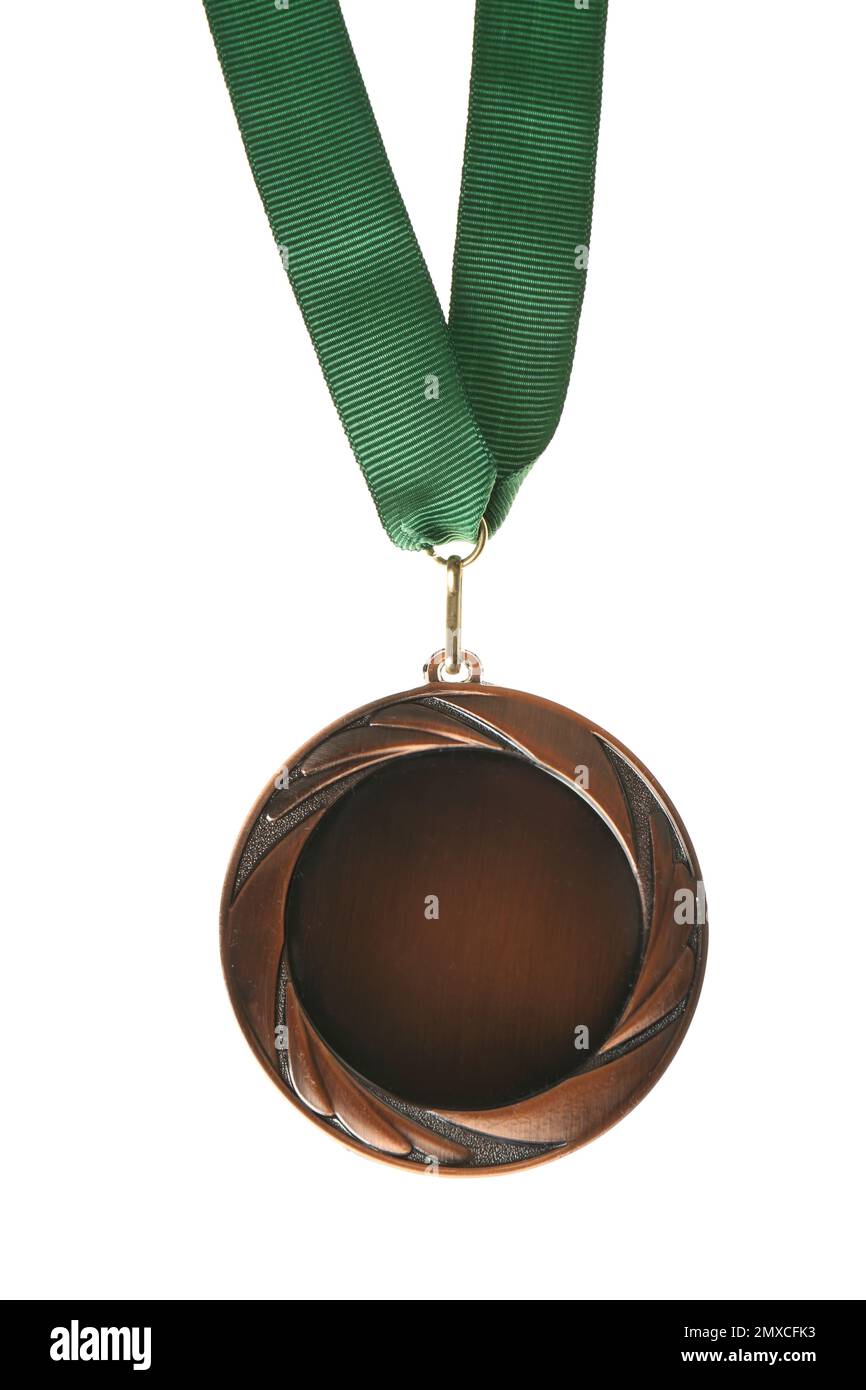 Bronze medal isolated on white. Space for design Stock Photo - Alamy