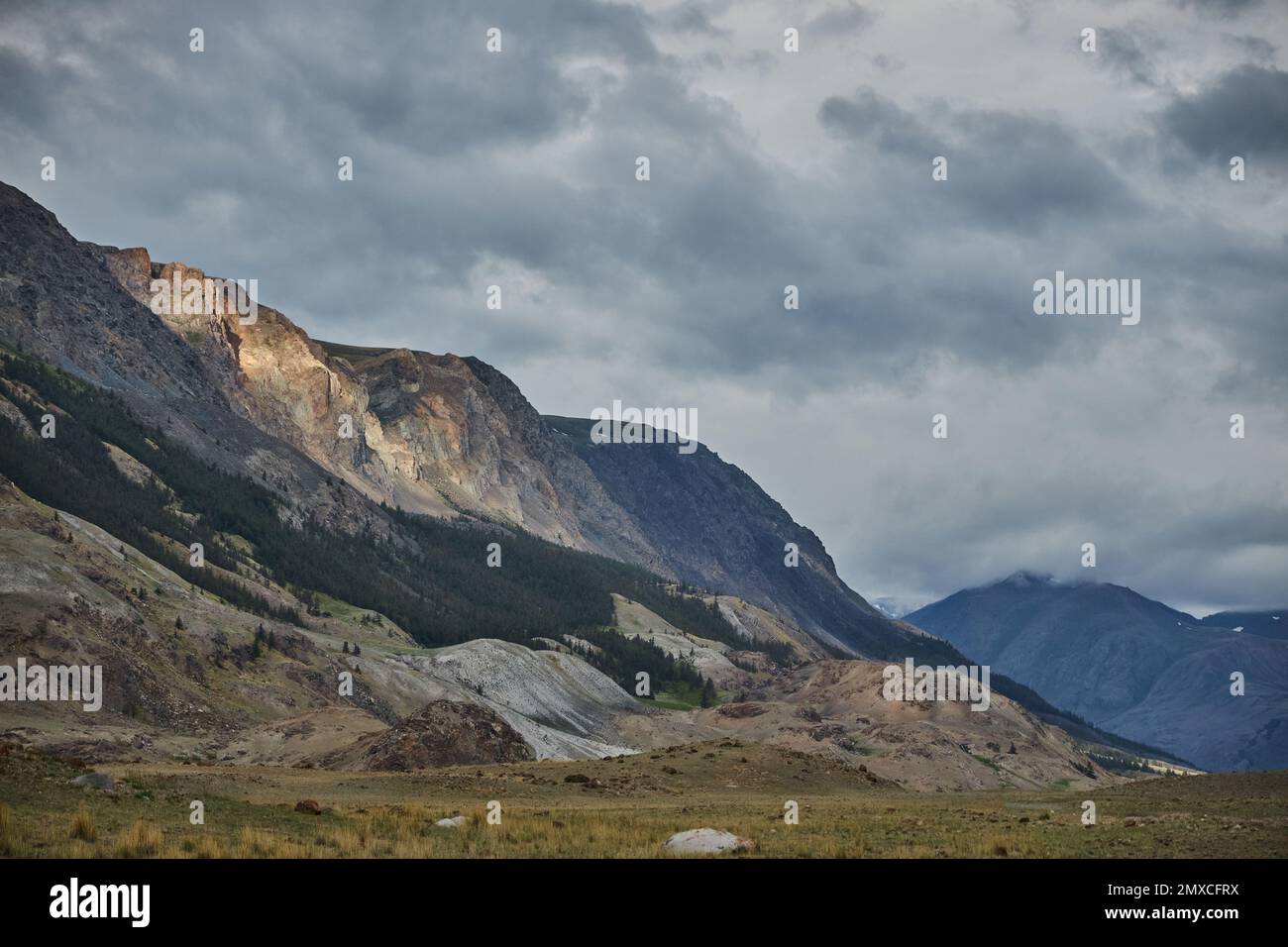 Mountain valley of Altai mountains, fabulous landscape of wildlife ...