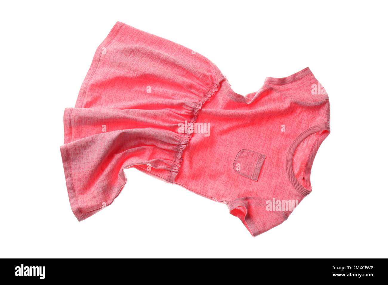 Rumpled pink dress isolated on white. Messy clothes Stock Photo - Alamy