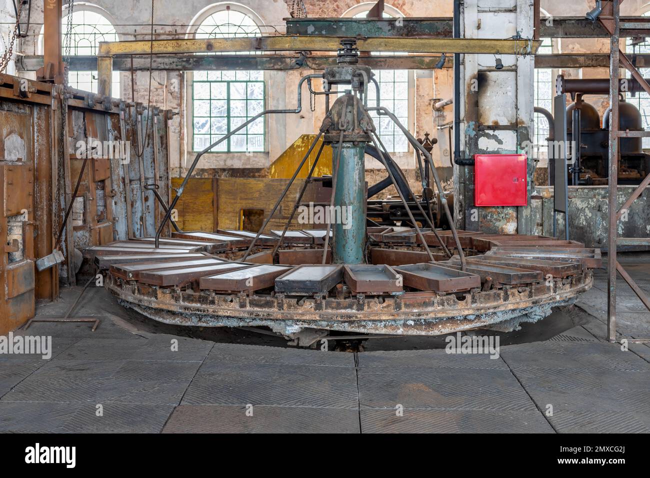 Katowice, Silesia, Poland - January 20th 2023: Casting carousel in zinc ...