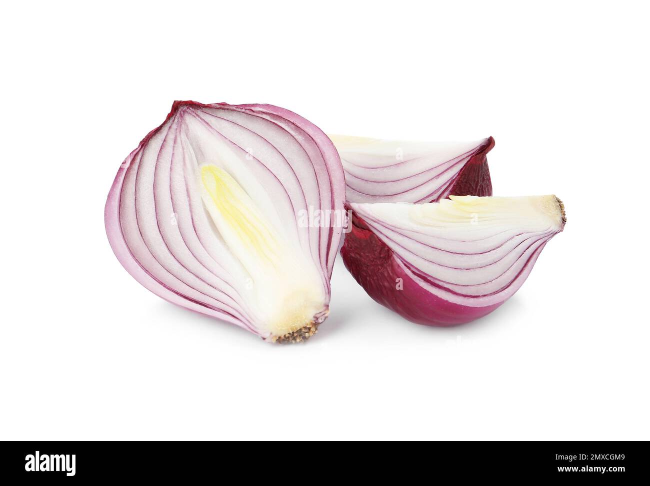 Fresh cut red onion isolated on white Stock Photo - Alamy