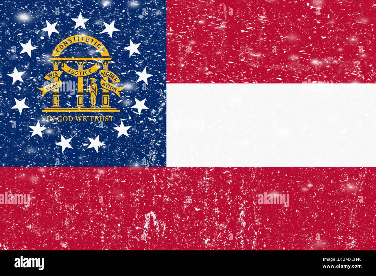 New Concept Georgia State Flag White Messy Wall Stucco Texture