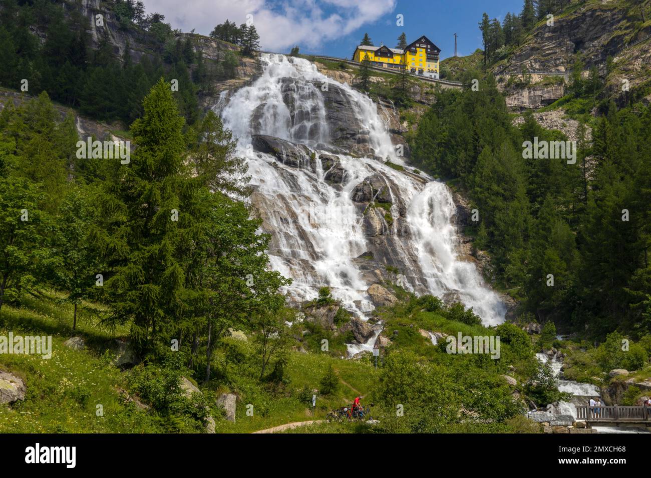 View of Toce Waterfall in Formazza Valley, province of Verbano-Cusio ...