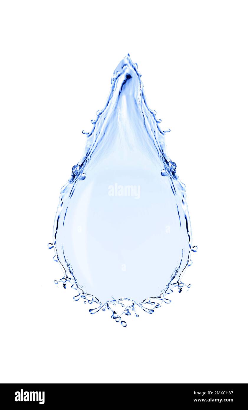 Clear water drop falling on white background Stock Photo - Alamy