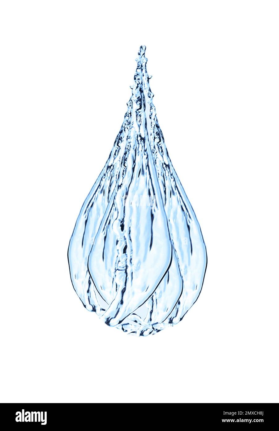 Clear water drop falling on white background Stock Photo - Alamy