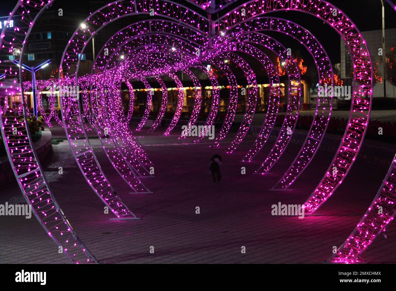 Light show in Hami City, northwest China's Xinjiang Uygur Autonomous ...
