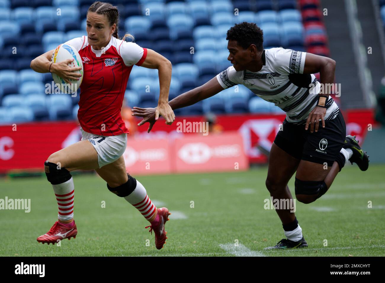 Jasmine Joyce of Great Britain runs with the ball during the 2023 ...