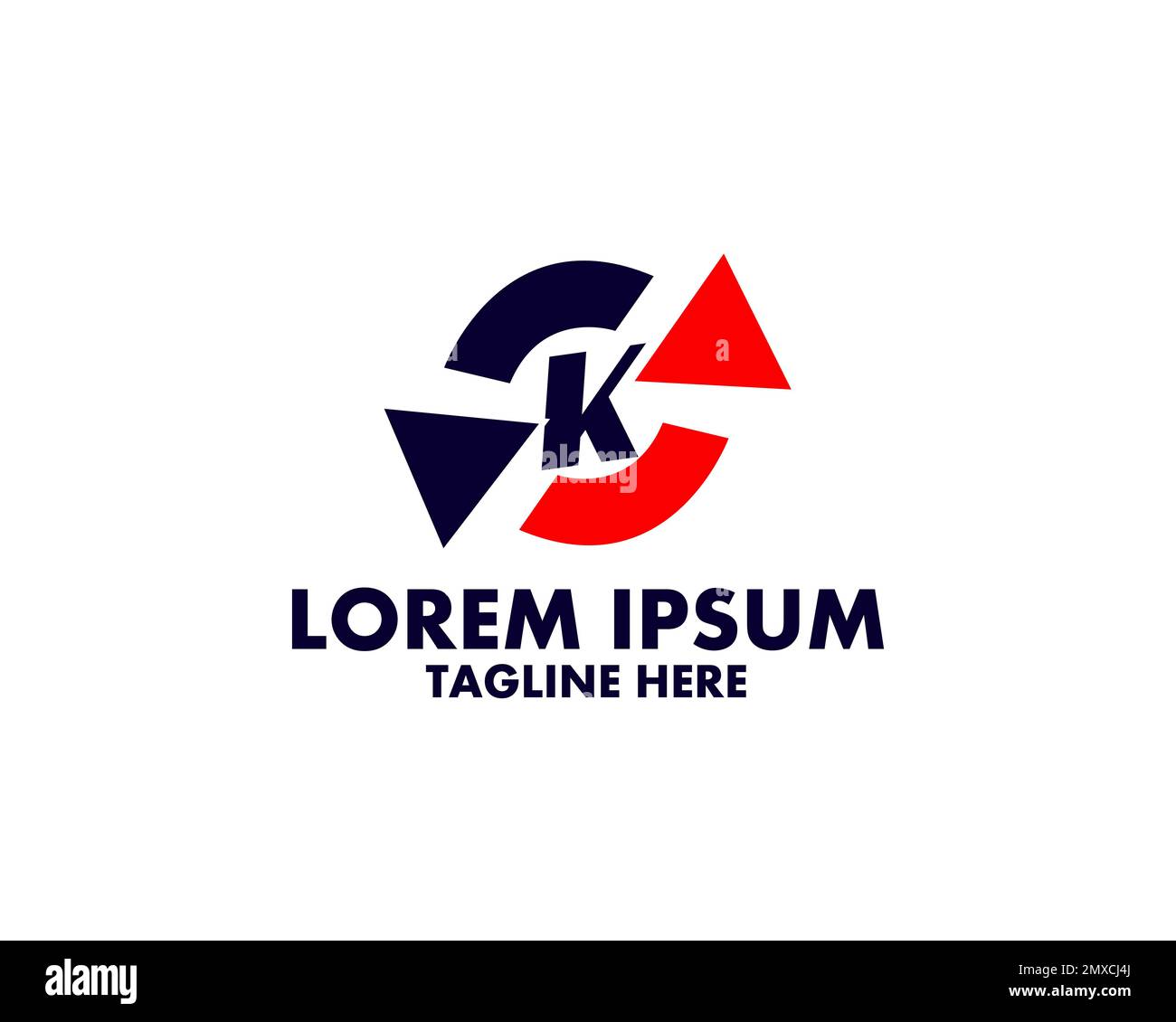 Icon logo initials letter K with concept rotating or spin logo design ...