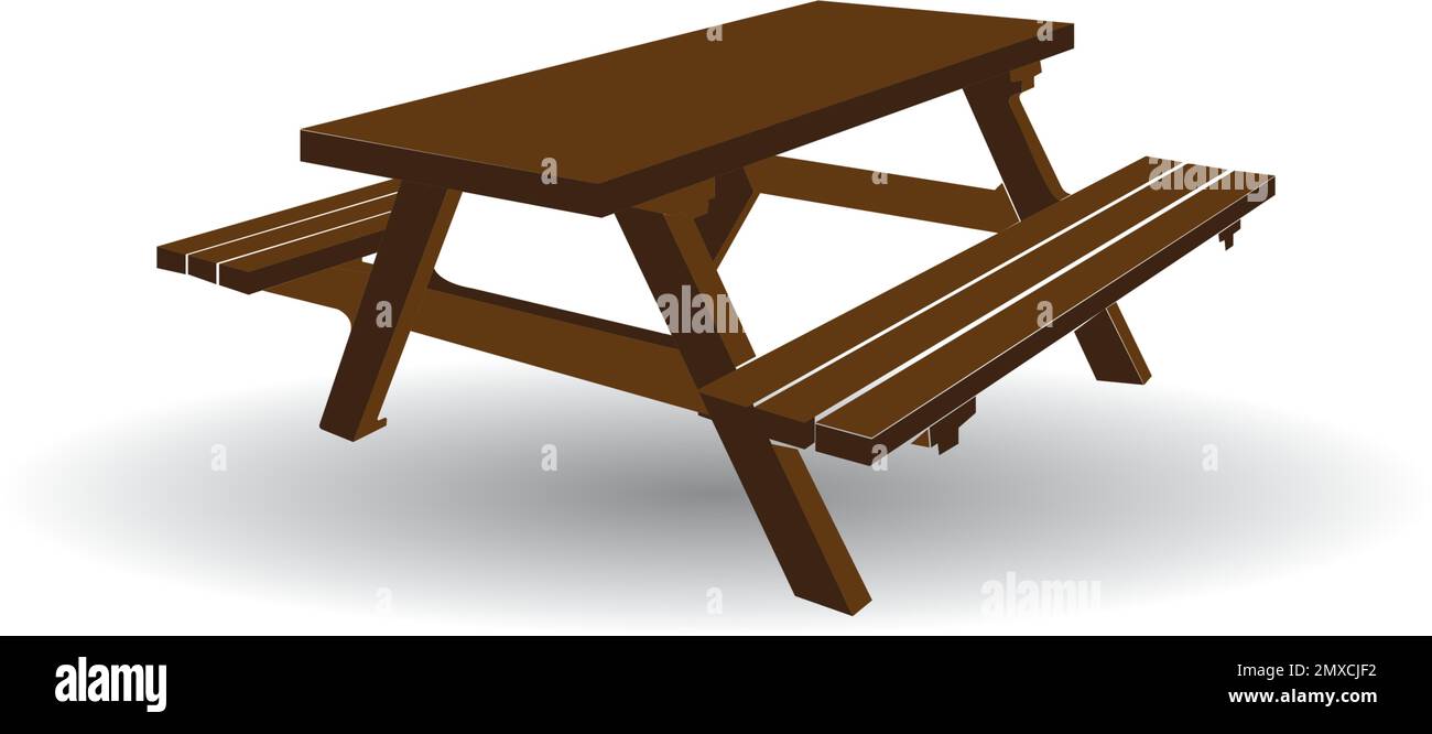 Illustration cartoon wooden picnic table hi-res stock photography and ...