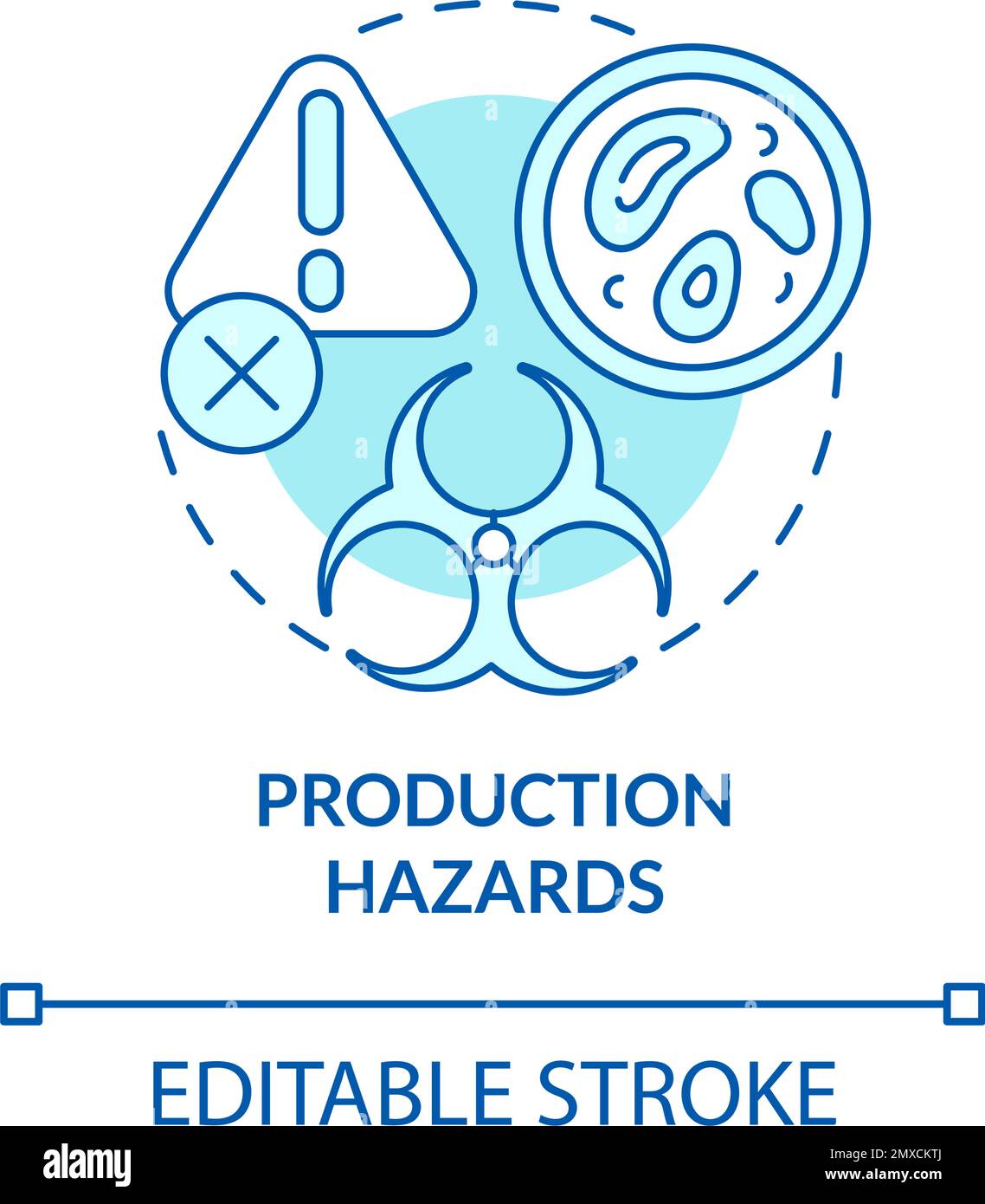 Production hazards turquoise concept icon Stock Vector Image & Art - Alamy
