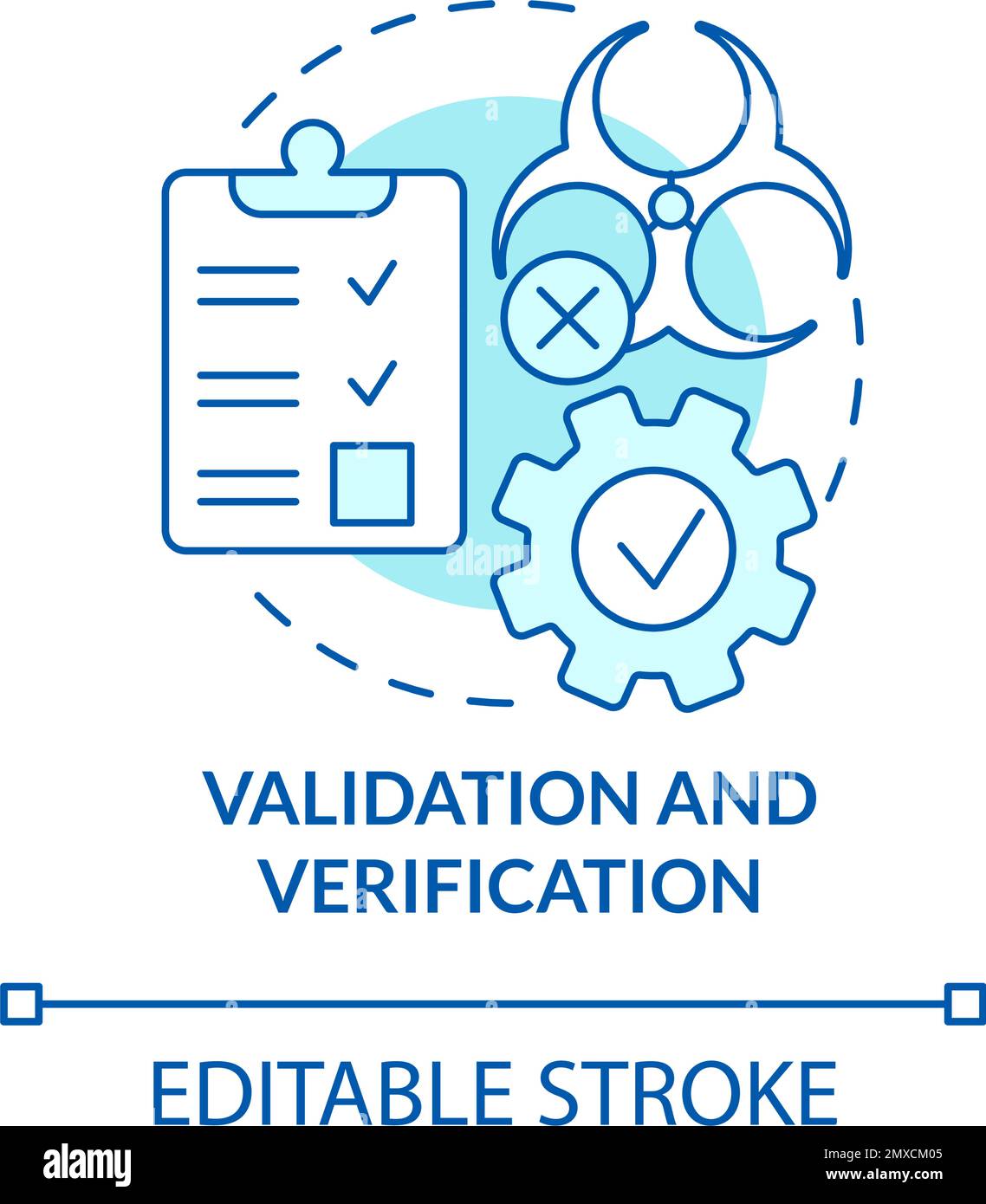 Validation and verification turquoise concept icon Stock Vector Image ...