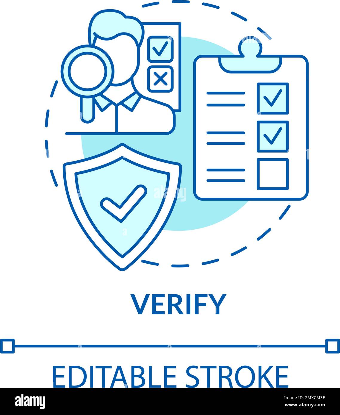 Verify turquoise concept icon Stock Vector Image & Art - Alamy