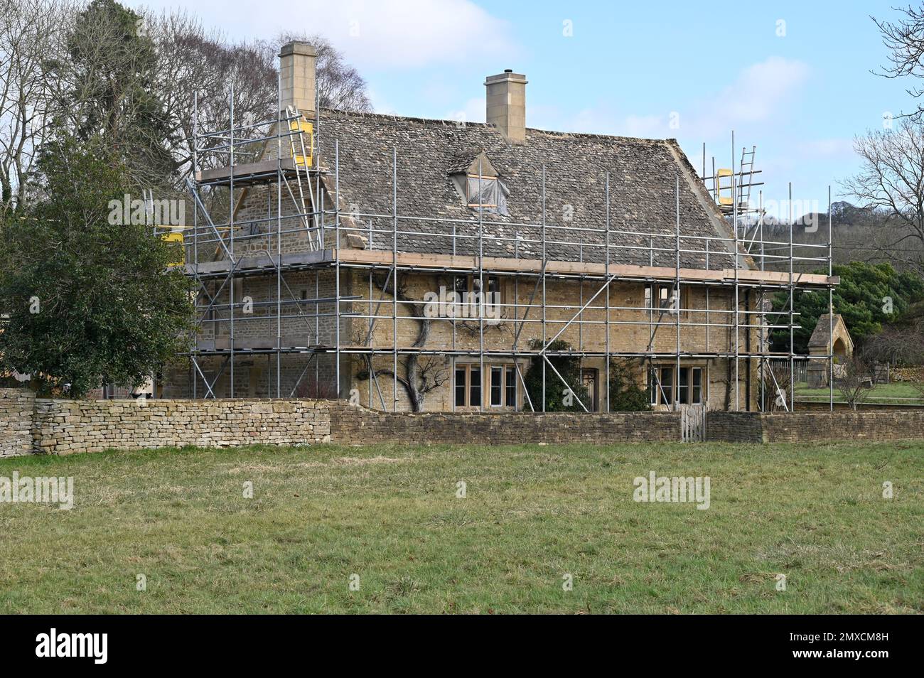 A house in the Ctoswold village of Wyck Rissington, Gloucestershire ...