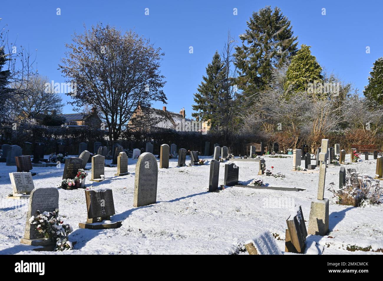 The cemetery of the north Oxfordshire village of Hook Norton following ...