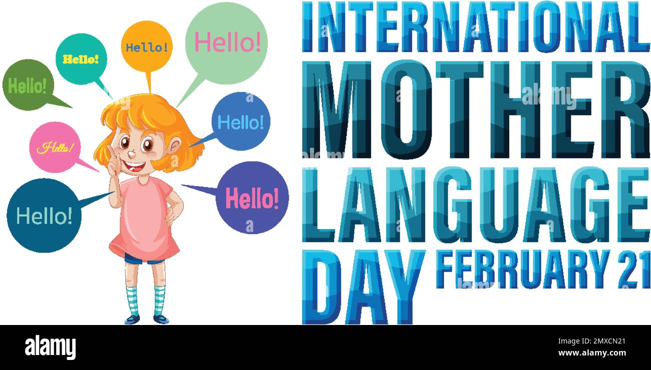 International mother language day banner design illustration Stock ...