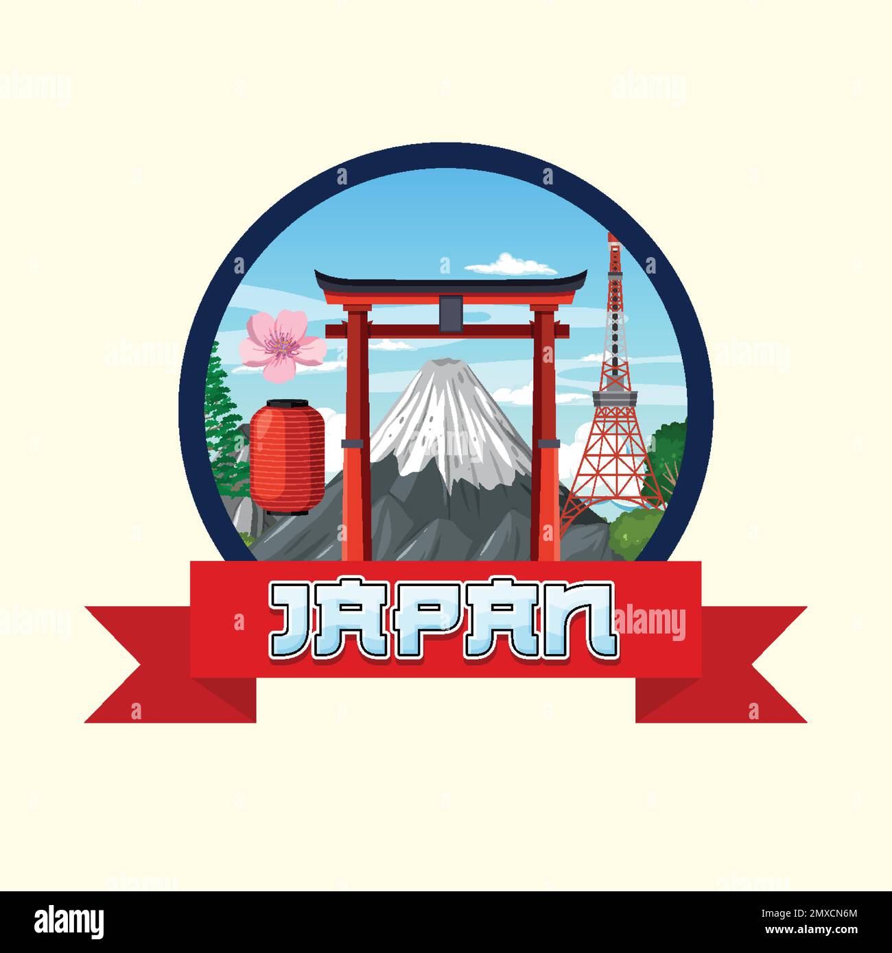 Torii gate Japanese nation tradition symbol illustration Stock Vector ...