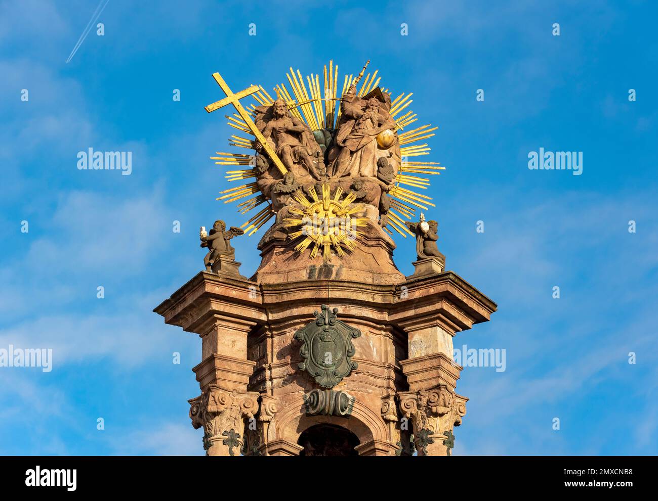 Plague column, Trinity Square, Banska Stiavnica, Slovakia Stock Photo ...