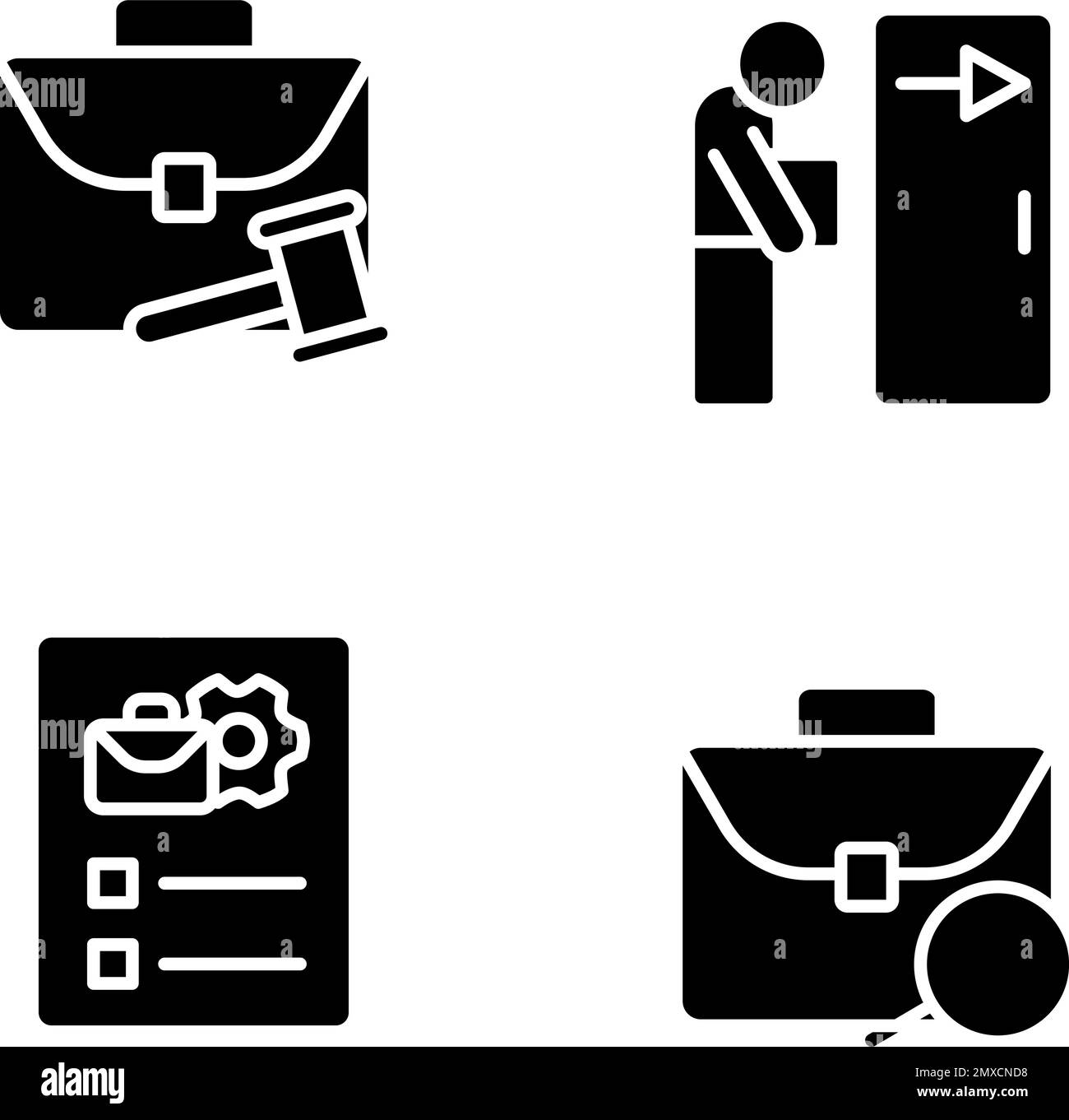 Recruitment stages black glyph icons set on white space Stock Vector ...