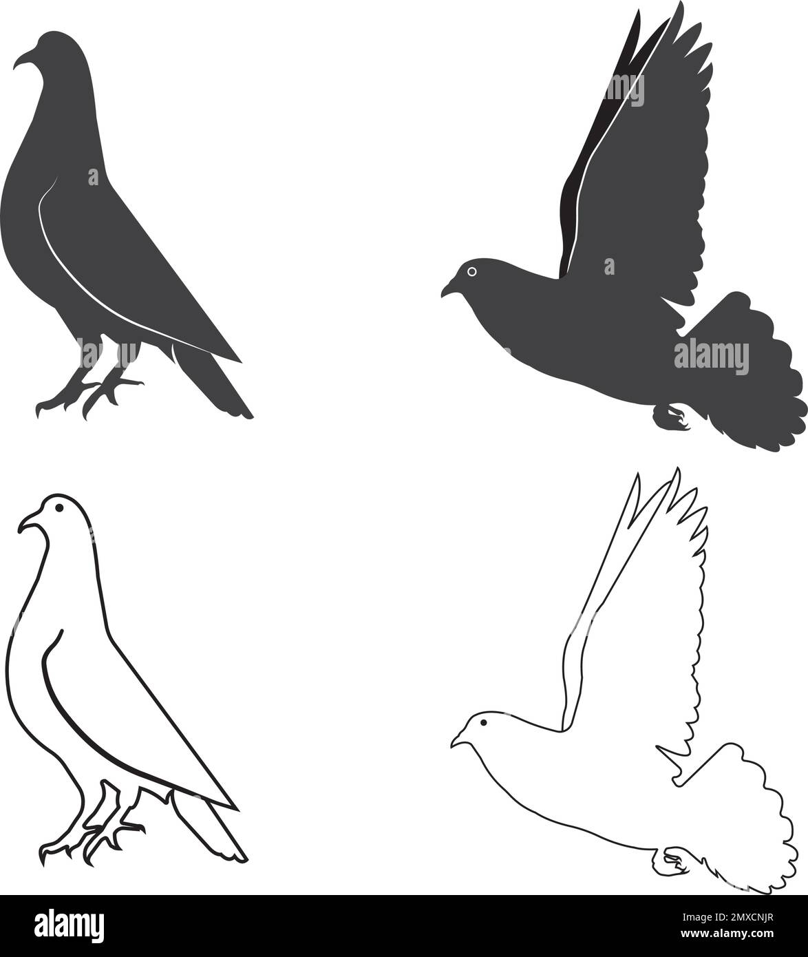 Pigeon silhouette vector icon illustration design Stock Vector Image ...