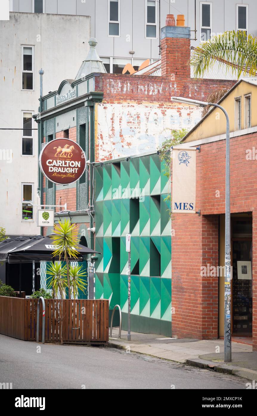 Melbourne, Victoria, Australia - Rainbow Hotel and extension Stock ...