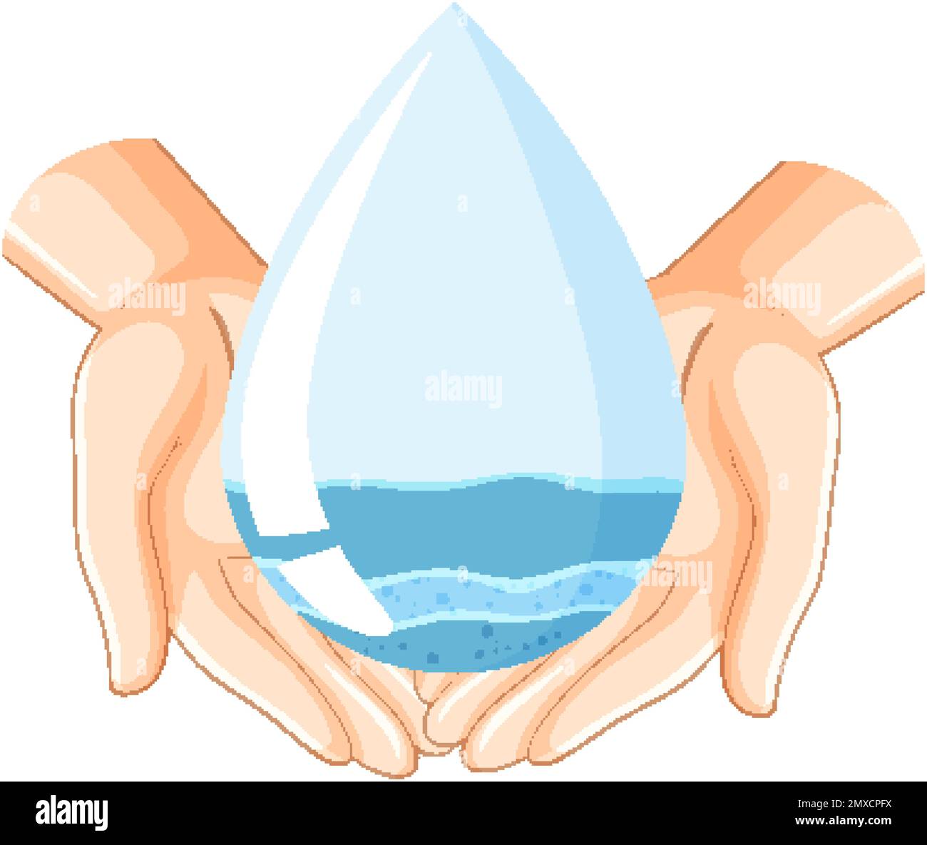 Waterdrop on human hands illustration Stock Vector Image & Art - Alamy