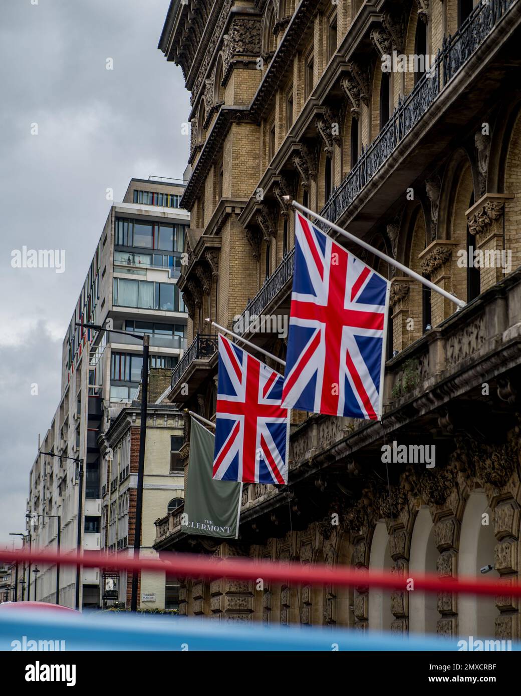 The Union Jack National flags on the building with unique design Stock ...