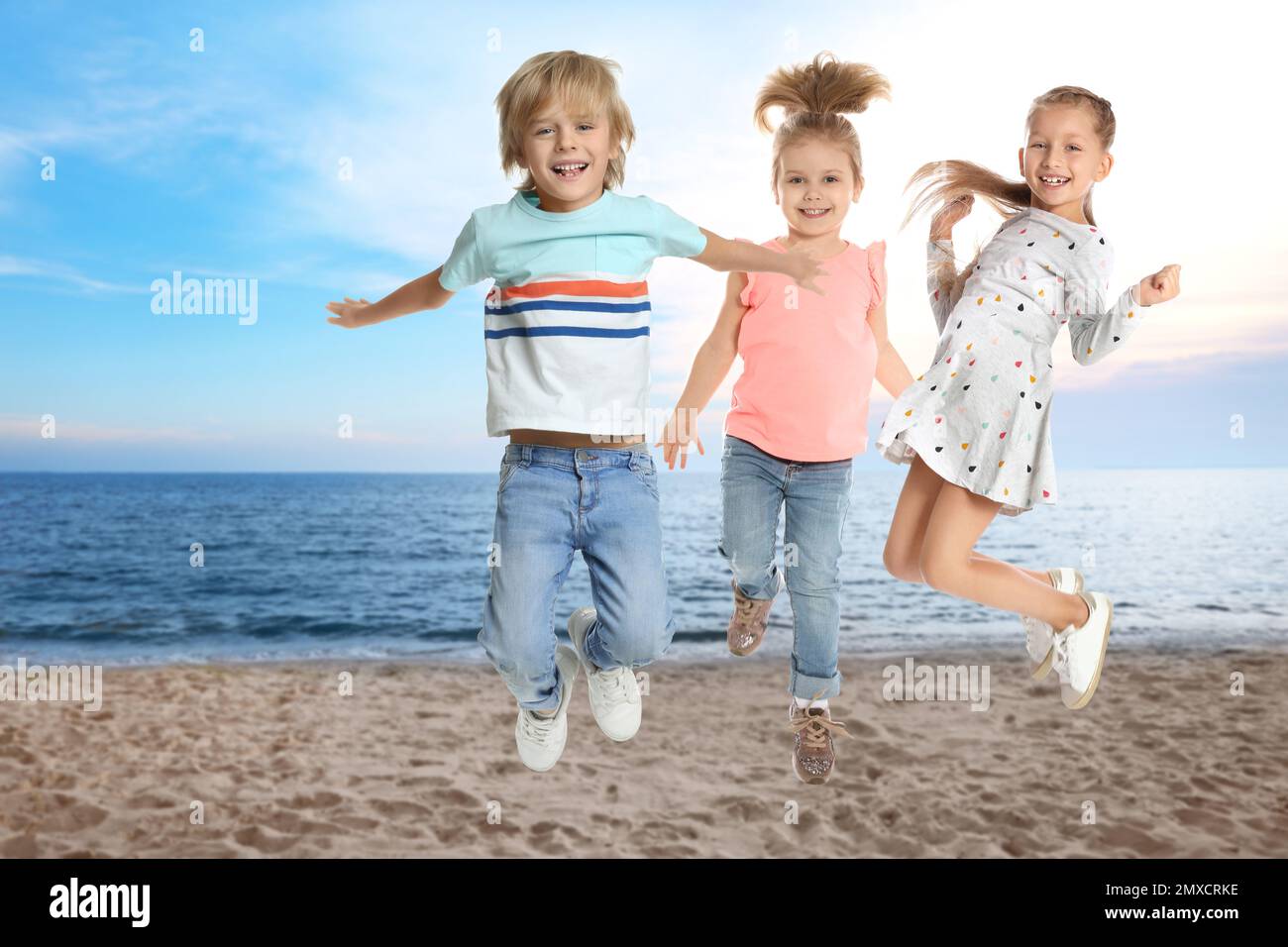 Children jumping school primary hi-res stock photography and images - Alamy
