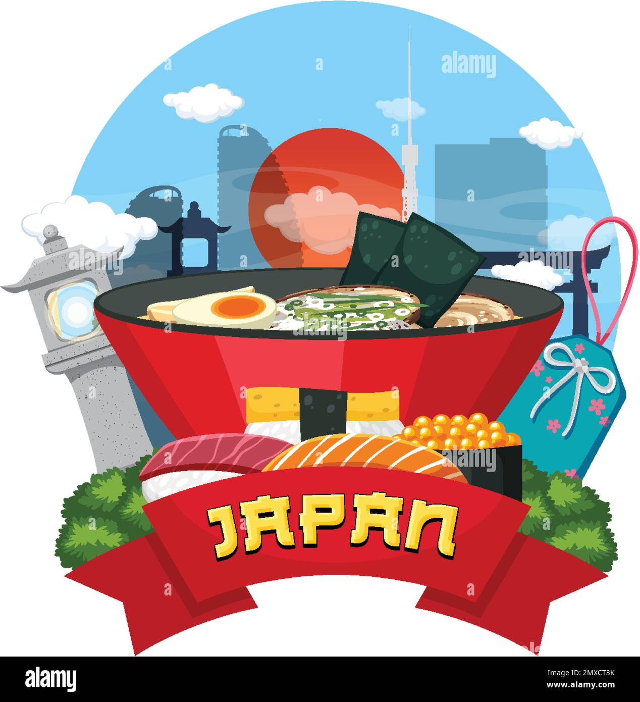 Japanese element nation tradition symbol illustration Stock Vector ...