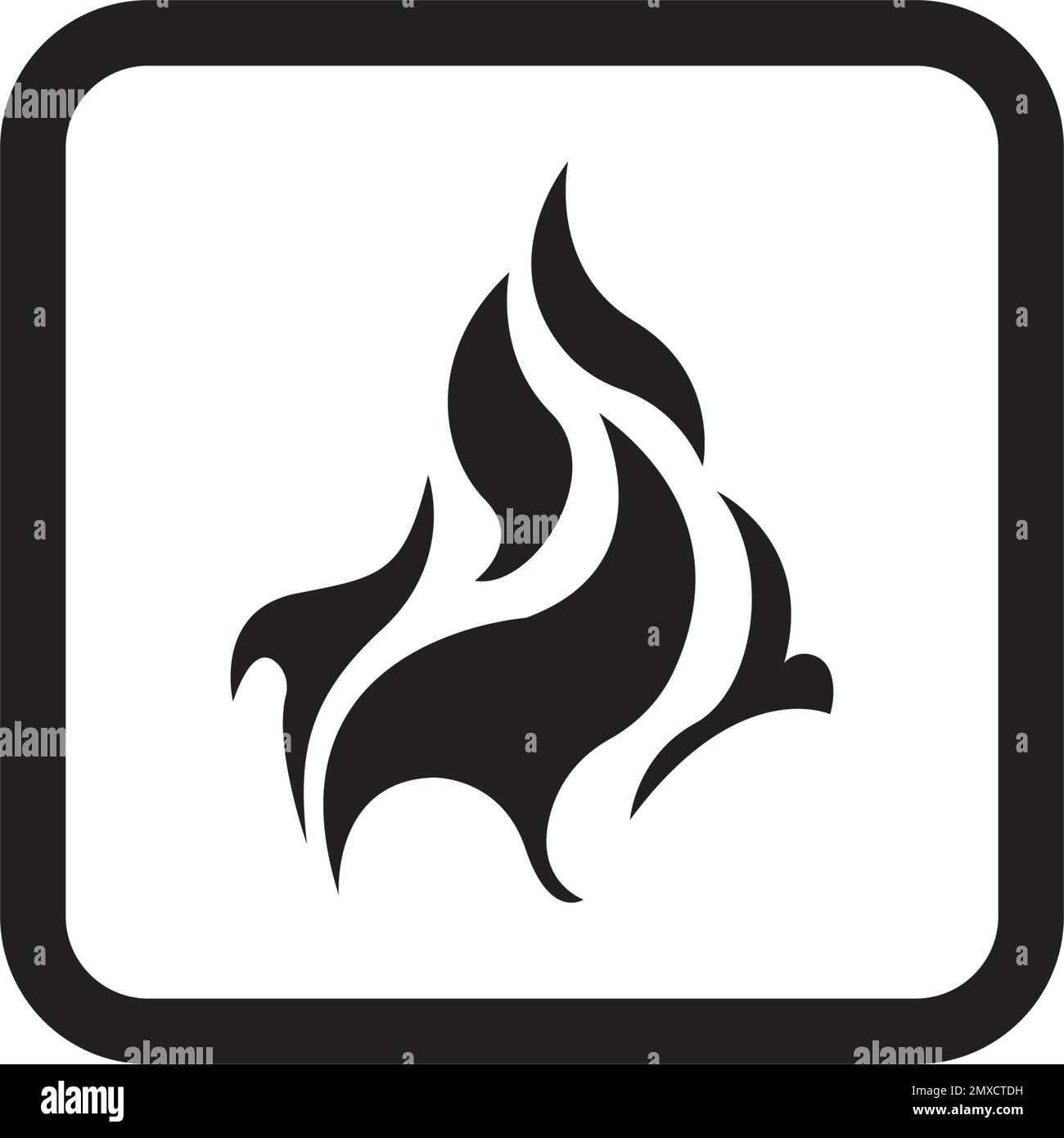 Fragile flat icon with crack and black frame isolated on white ...