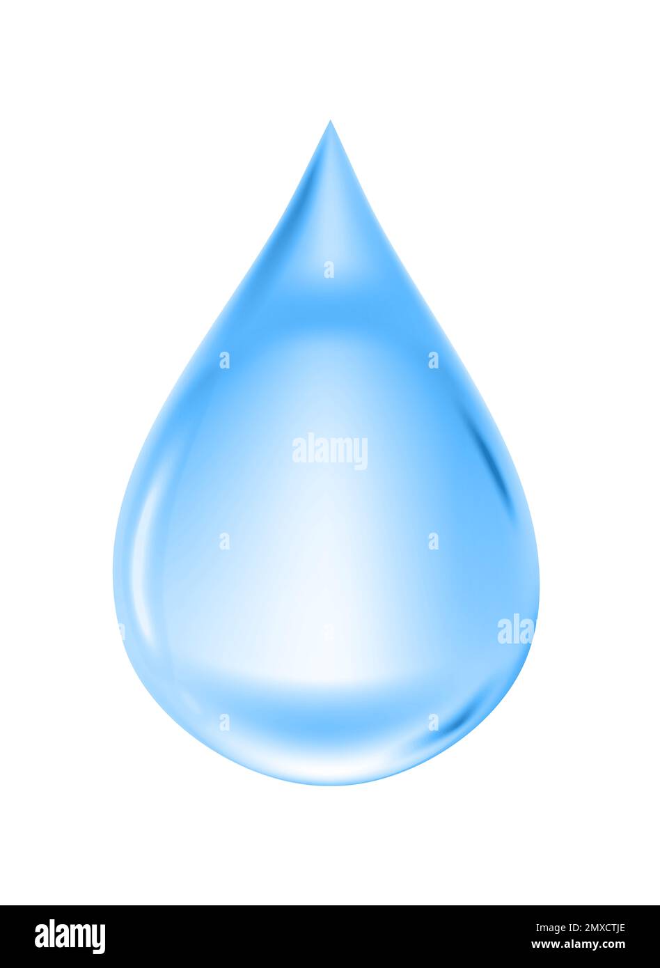 Illustration of water drop falling on white background Stock Photo - Alamy