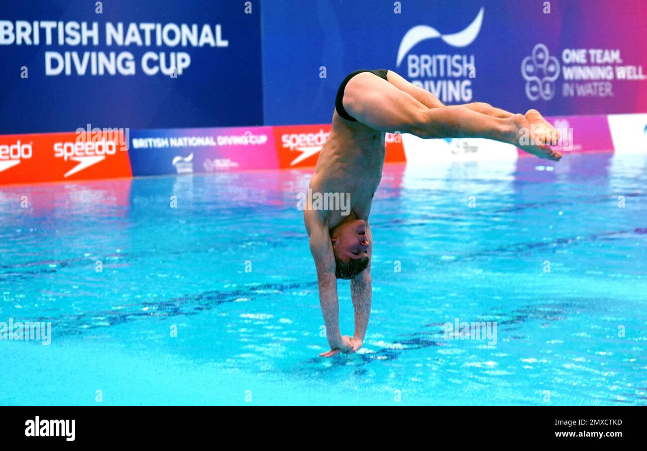 Bryn James competing in the Men's 3m Preliminary competition during day two of the British ...