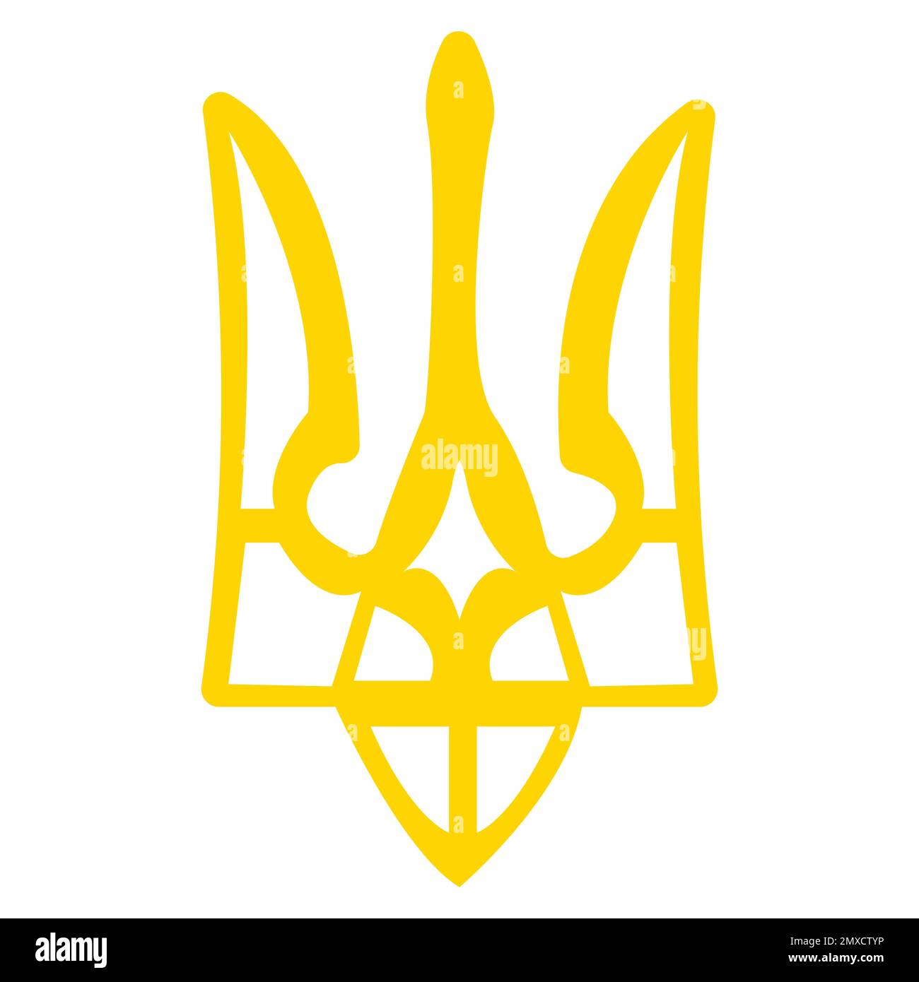 Ukrainian trident country emblem, tryzub on white background ...
