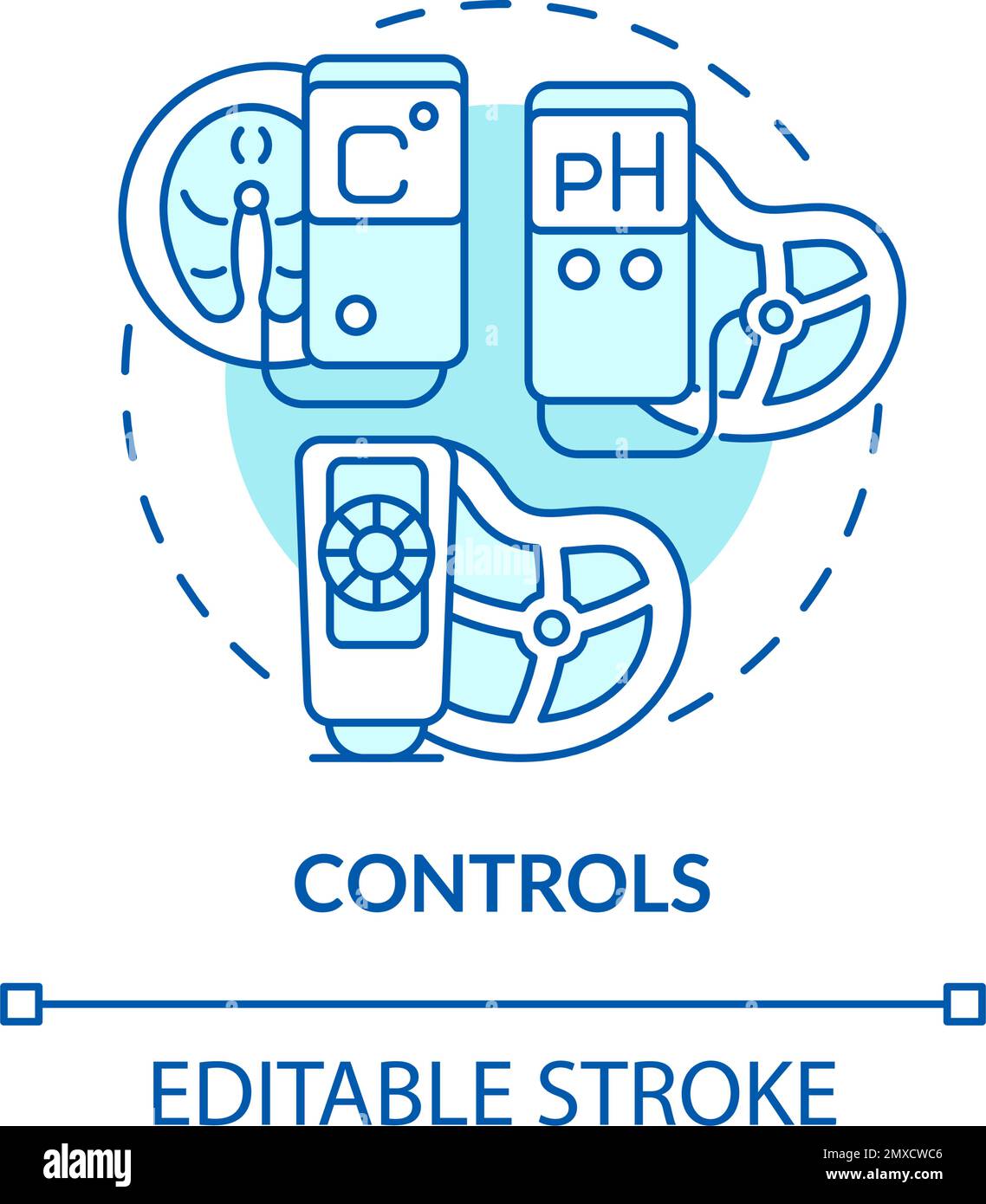 Controls turquoise concept icon Stock Vector Image & Art - Alamy