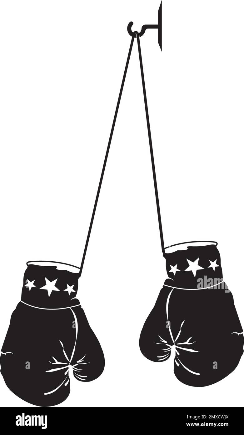 Boxing gloves sport element vector illustration flat design Stock ...