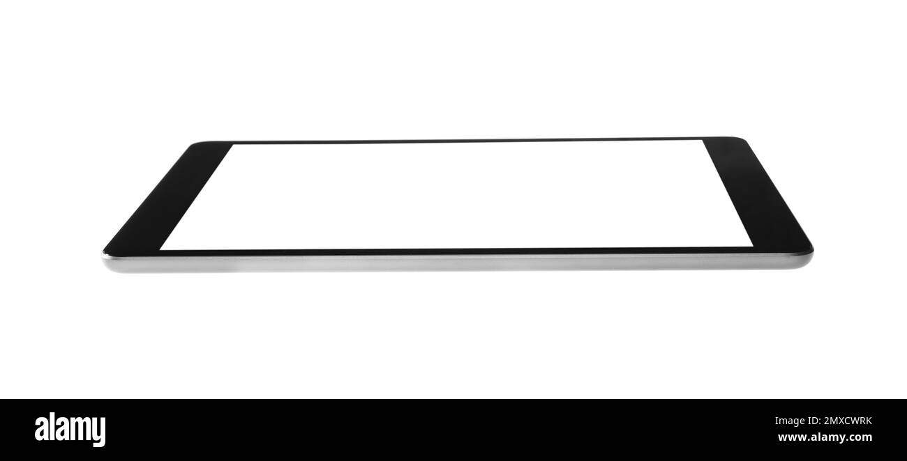 Tablet computer with blank screen isolated on white. Modern gadget ...