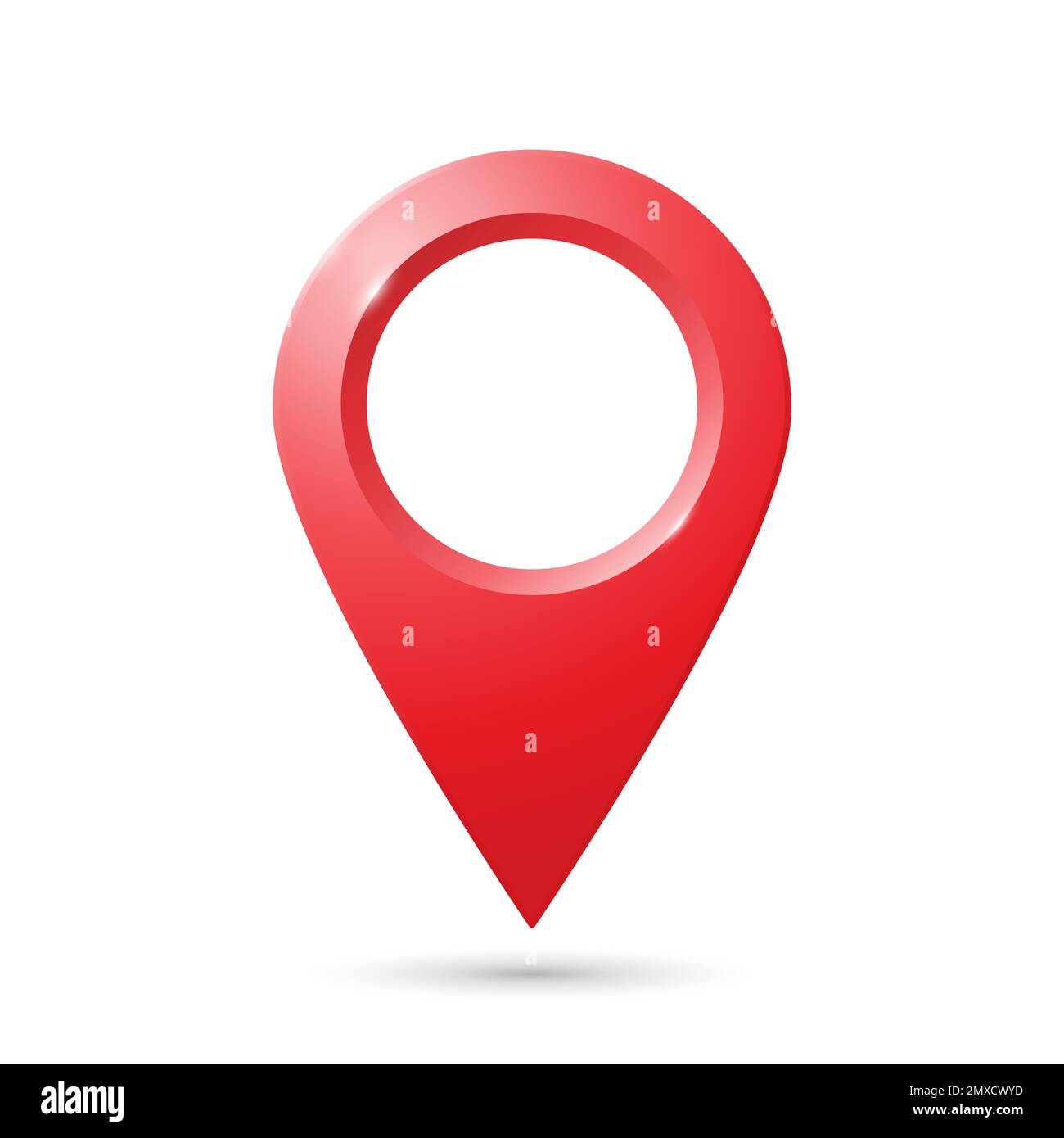 Realistic red geolocation icon. The PIN code icon of the card on a ...
