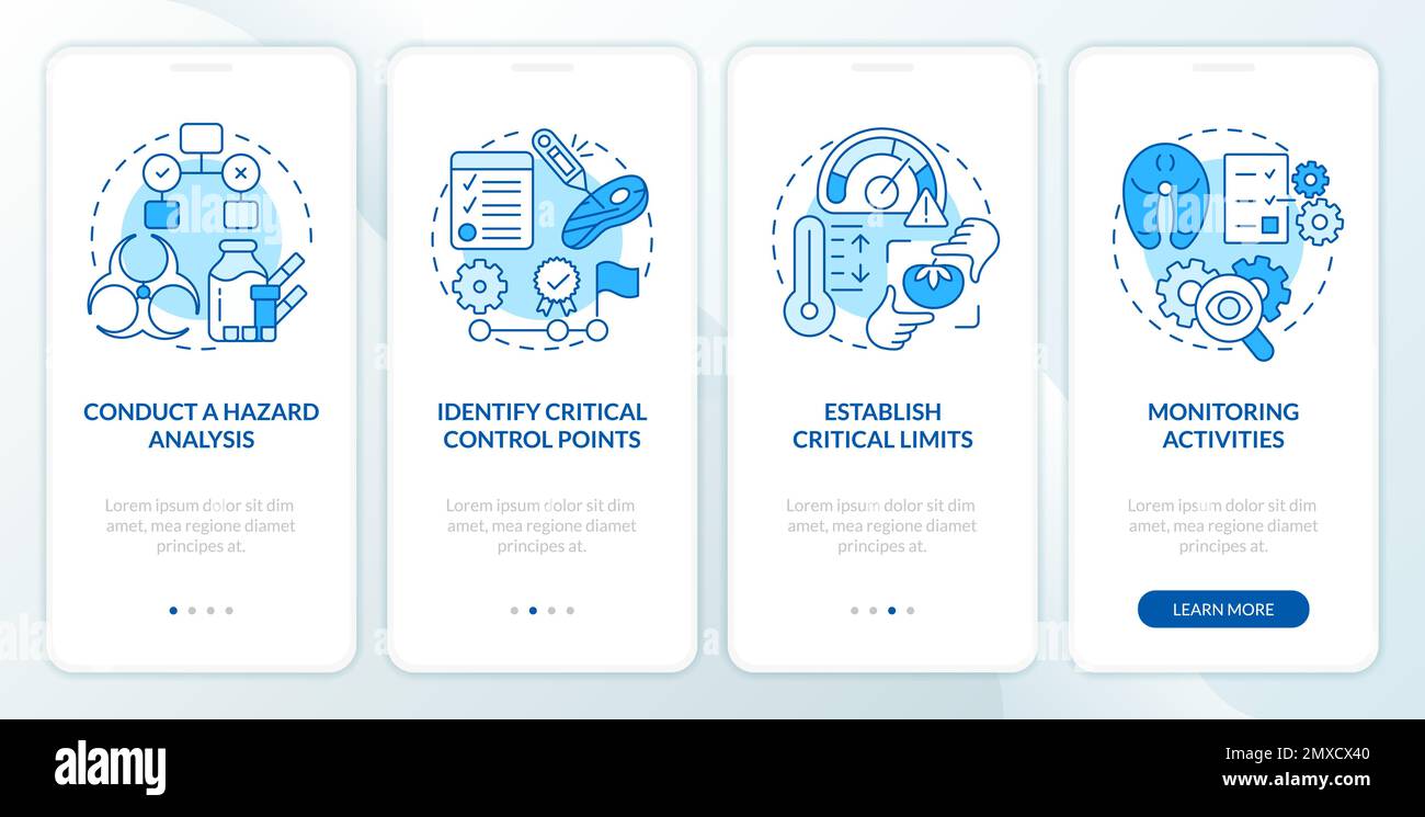HACCP principles blue onboarding mobile app screen Stock Vector Image & Art - Alamy