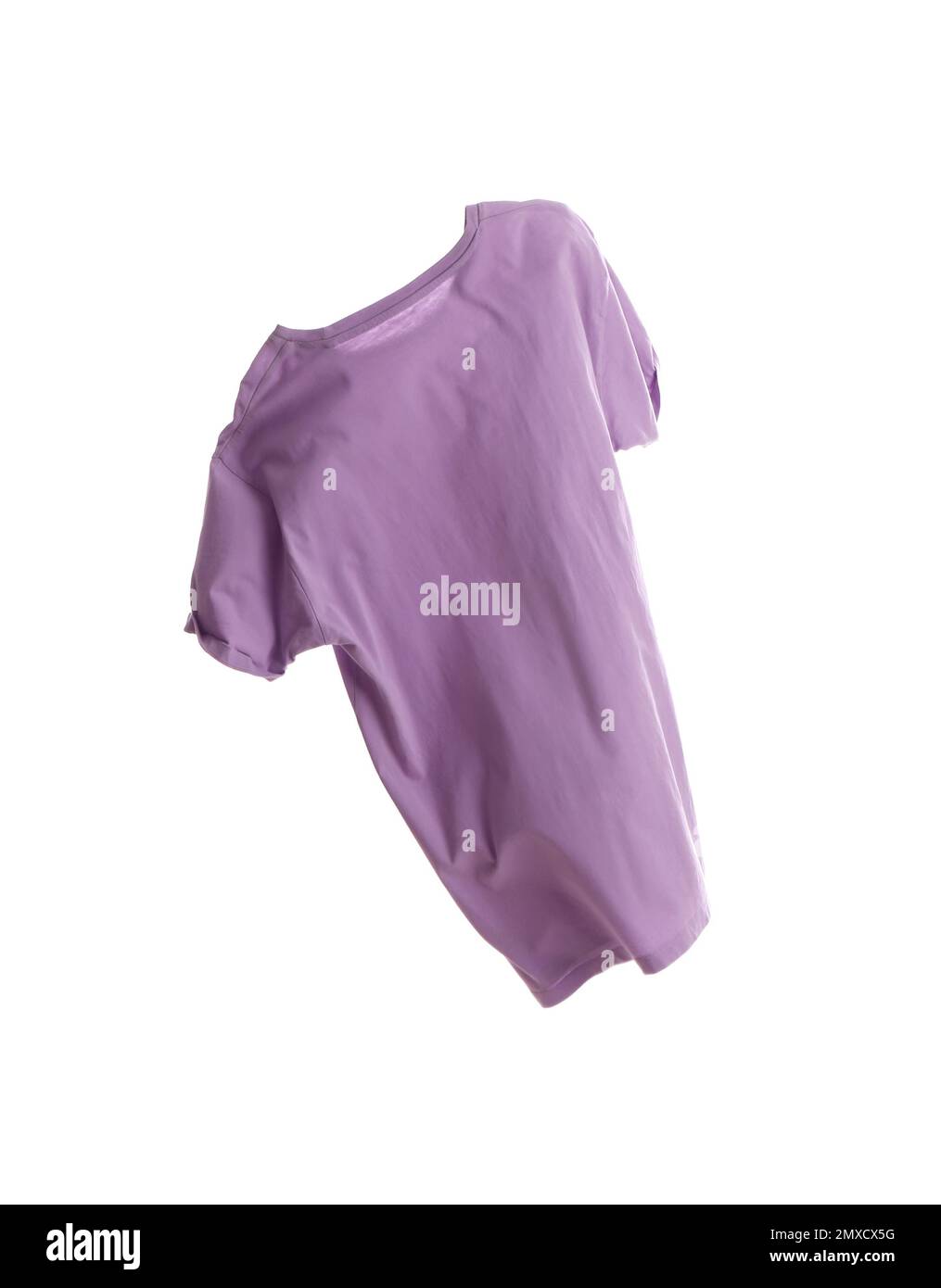 Violet t-shirt isolated on white. Stylish clothes Stock Photo - Alamy