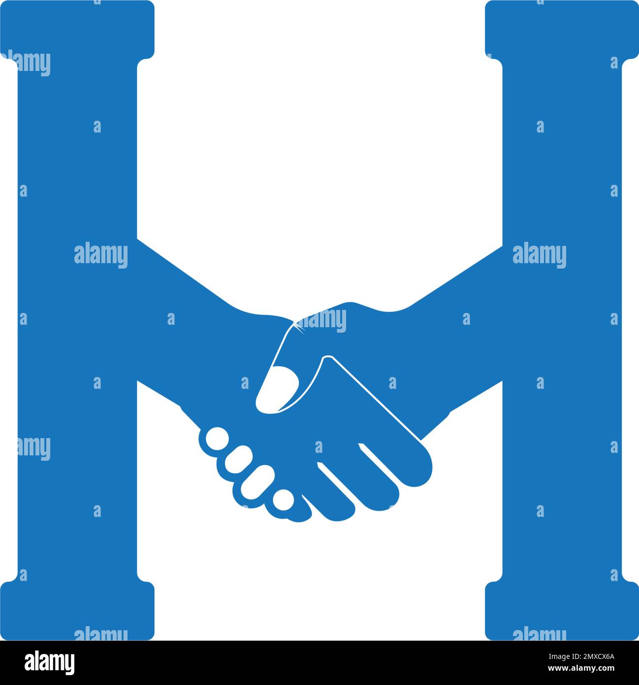 Hand shake,Letter H logo vector symbol design Stock Vector Image & Art ...