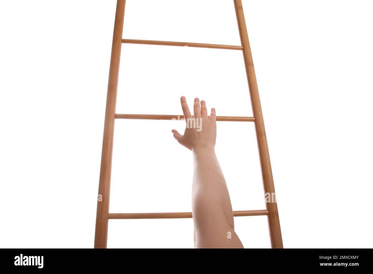 Woman climbing corporate ladder hi-res stock photography and images - Alamy