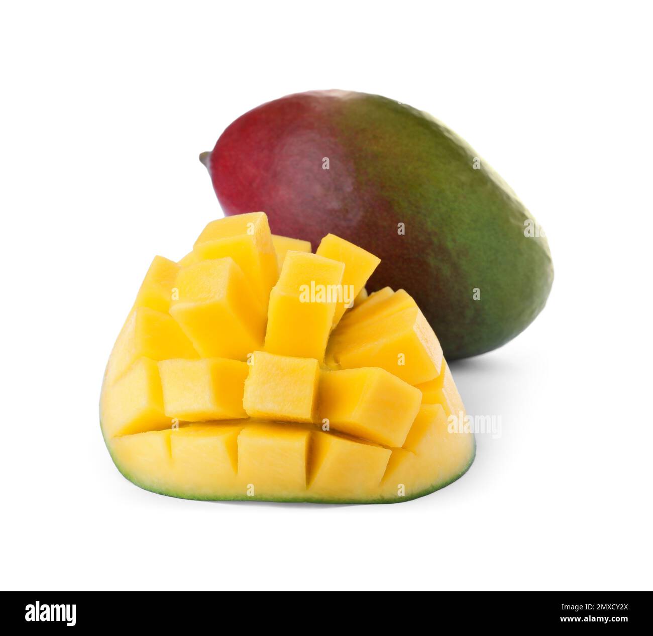 Mangoes color background Cut Out Stock Images & Pictures - Alamy