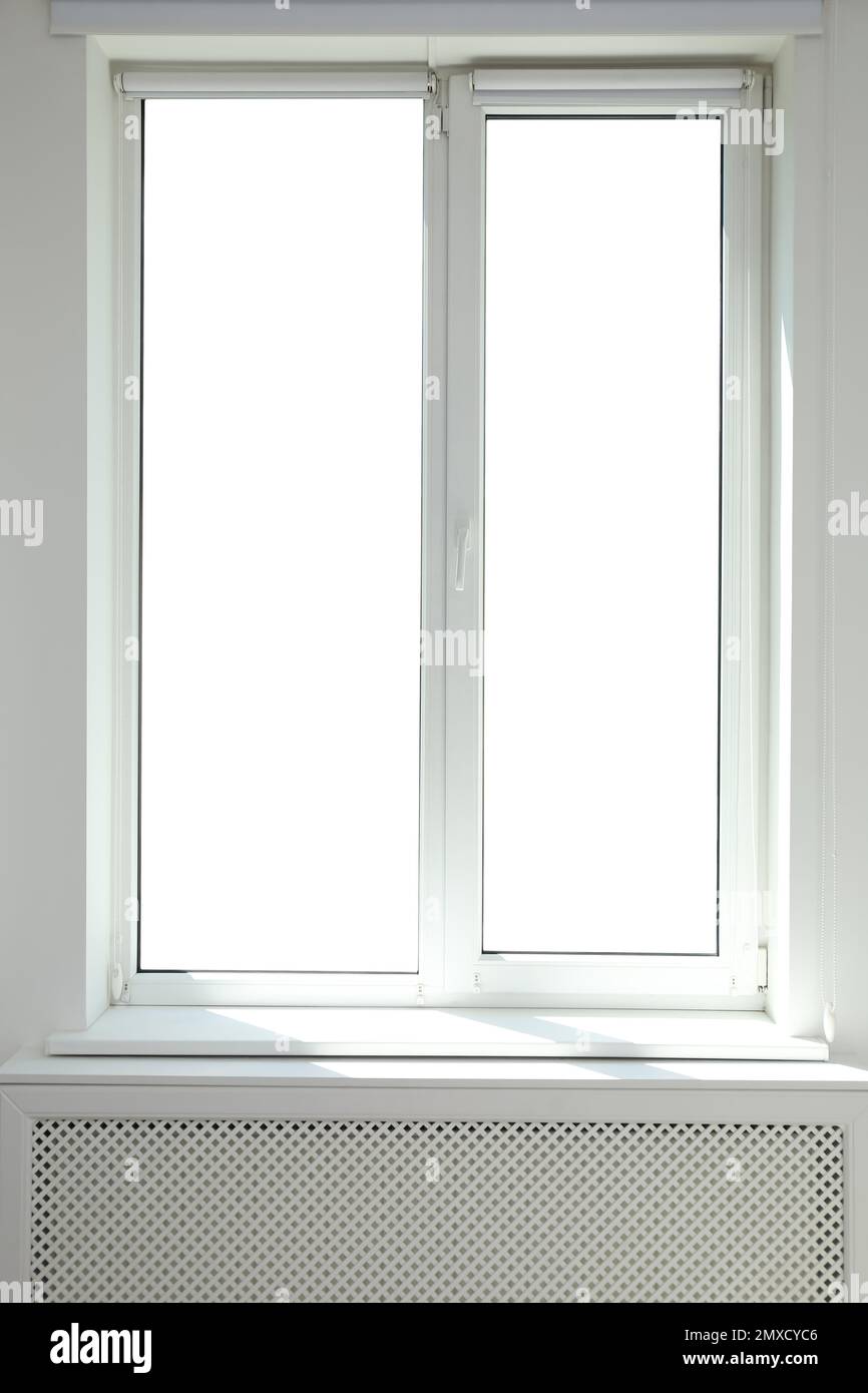 Window with empty white sill in room Stock Photo - Alamy