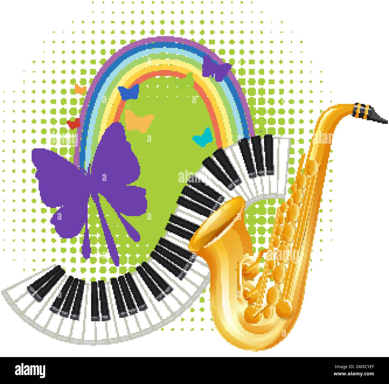 Saxophone musical instrument for banner design illustration Stock ...