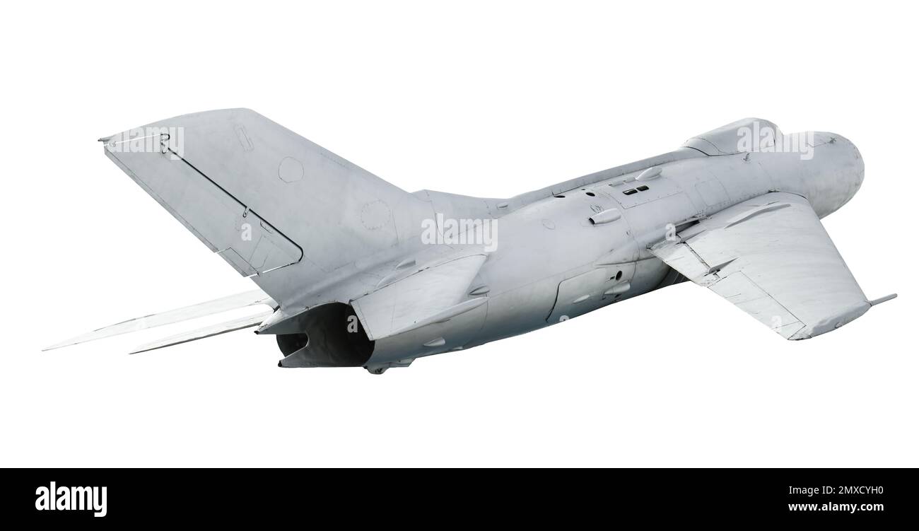 Jet fighter isolated on white, banner design. Military machinery Stock ...