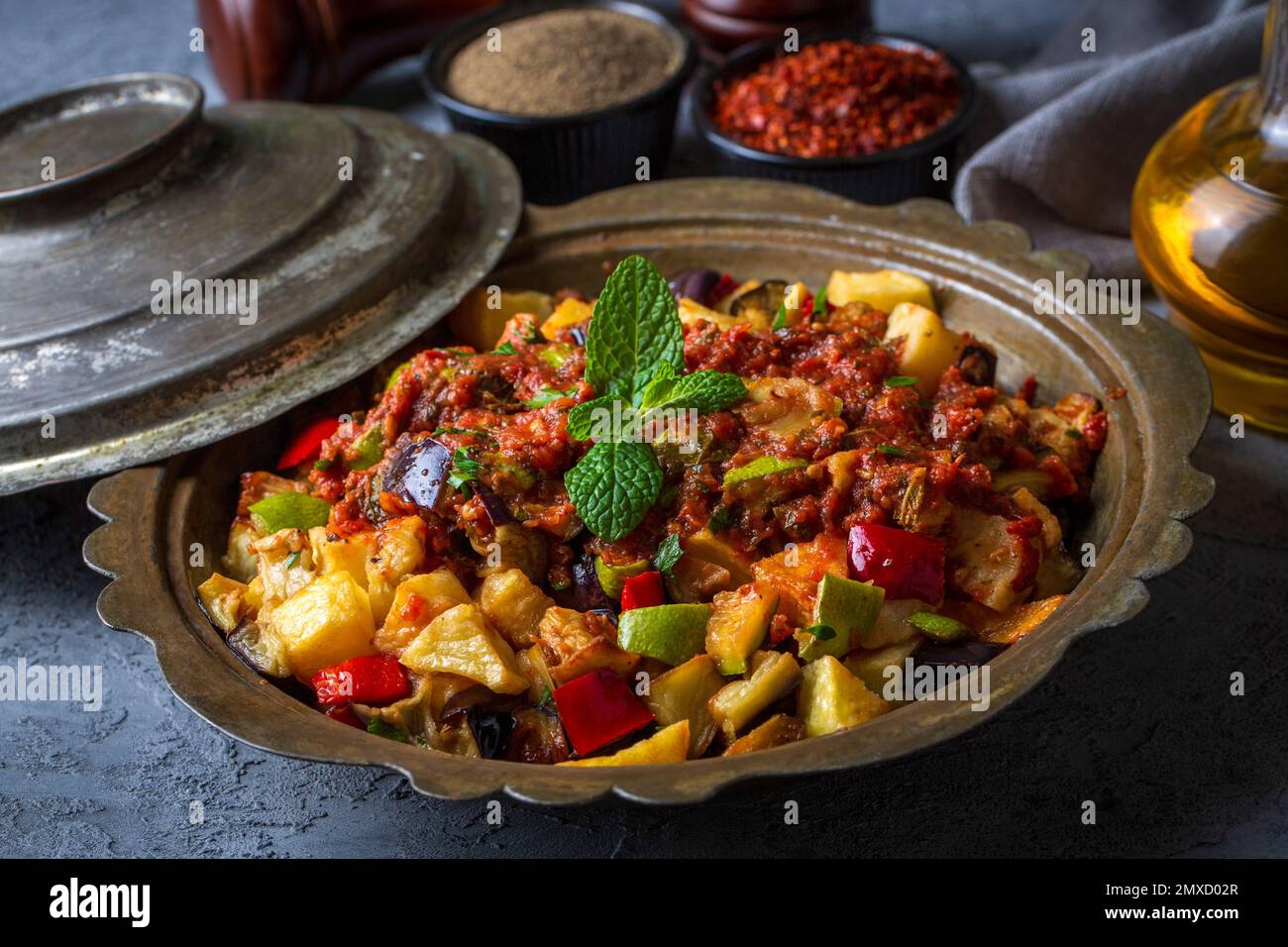 Turkish style mixed vegetable fried (Karisik Kizartma Stock Photo - Alamy