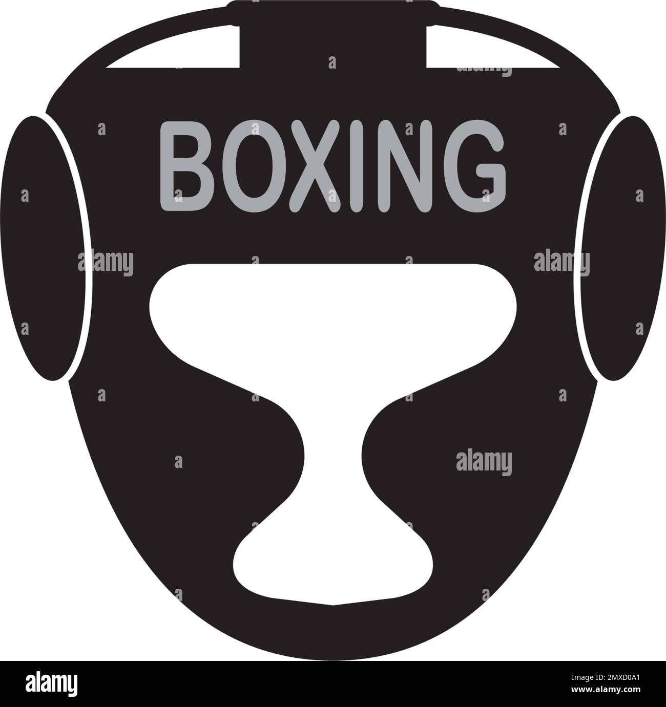 Kick Boxing Helmet Icon Silhouette Illustration flat design Stock ...